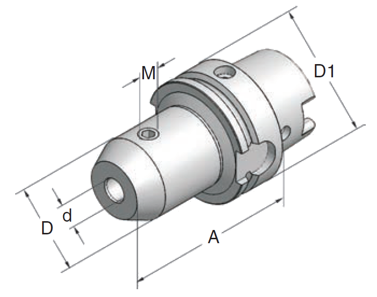 Zuern HSK Holder for straight shank tools DIN 69882-4 (Weldon DIN 1835 B)